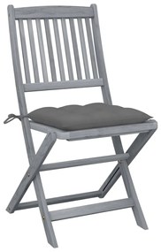Skládací zahradní židle s poduškami 6 ks masivní akáciové dřevo,  3065450