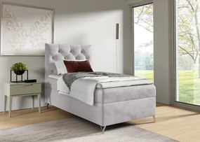 Boxspringová postel, 90x200, světle šedá látka Velvet, levá, GULIETTE + dárek