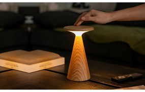 LED stolní lampa v přírodní barvě s dřevěným stínidlem (výška 21 cm) Sylva – Gingko