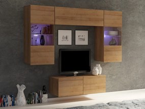GAB Obývací stěna LORONA 10, Zlatý dub 195 cm