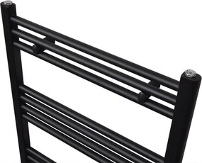 vidaXL Šedý žebříkový radiátor na ručníky rovný ústřední topení 600 x 1160 mm [141908] Barva: Černá