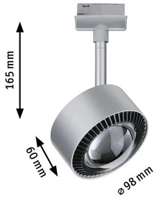 Paulmann 96810 Aldan, spot pro Urail systém, 9W LED 4000K stmívatelné, matný chrom, výška 17cm