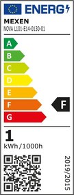 Mexen Nova, LED žárovka E14, G45, 1W, teplá - 3000K, 105 lm - L101-E14-0130-01