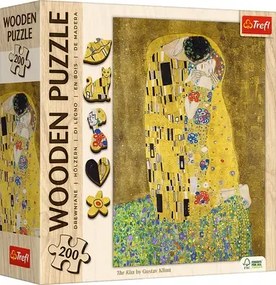 Trefl Dřevěné puzzle Art - Puzzle - Gustav Klimt: Polibek / 200 dílků