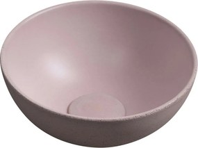 Sapho Small - Umývátko na desku Minor, průměr 26 cm, bez přepadu, bez otvoru pro baterii, matná růžová MR26021