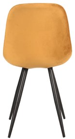 LABEL51 Sametová jídelní židle CAPRI žlutá FF-45.043
