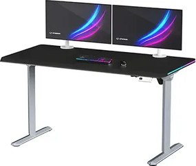 ULTRADESK Quest šedá, černá deska / Herní stůl / 140 x 70 cm / 72-120