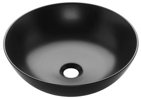 Invena Tinos, keramické umyvadlo na desku 39,5x39,5x13,5 cm, černá matná, INV-CE-43-005-C