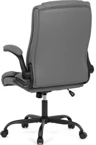 Autronic Kancelářská židle, šedá ekokůže, taštičkové pružiny, kovový kříž, kolečka na tvrdé podlahy KA-Y344 GREY