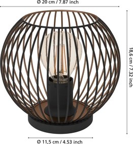 Eglo 901872 - Stolní lampa ALMANZORA 1xE27/60W/230V černá