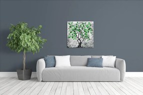 Obraz strom v mozaice Green Velikost (šířka x výška): 70x70 cm