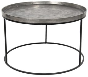 Černo-stříbrný kovový odkládací stolek Devereux – Ø 80*48 cm