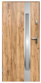 O.K. Doors® Vchodové dveře Hestia, 90 L, rozměr vč. zárubně: 1000 × 2070 mm, ocel, levé, dub Sonoma, prosklené
