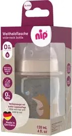 NIP Láhev kojenecká sklo široká silikon-S 120ml 0m+