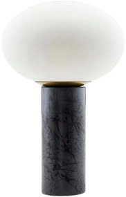 OnaDnes -20% House Doctor Bílá skleněná stolní lampa Opal 45 cm s keramickým podstavcem