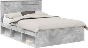 Rám postele s čelo Beton 160 x 200 cm Masivní borové dřevo 3409738