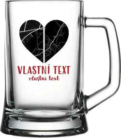 Personalizovaná pivní sklenice - Dvě místa, jedno srdce
