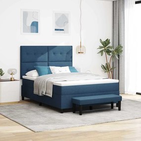 Postel s boxspringem s čelo Modrá 140 x 190 cm textil 3344071