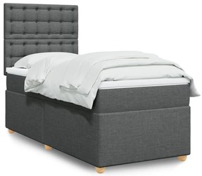 Box spring postel s matrací tmavě šedá 100 x 200 cm textil 3291206