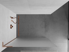 Mexen Kioto L, sprchová zástěna Walk-In 90 x 200 cm, 8mm sklo námraza, měděný matný profil, 800-090-103-65-30