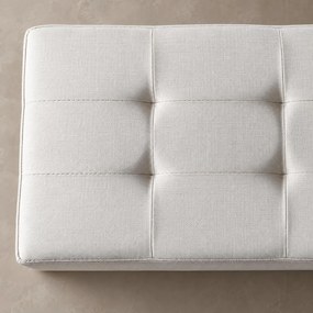 Puf s úložným prostorem, obdélníkový, skládací, 110 × 38 × 38 cm, béžový