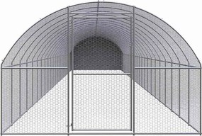 Venkovní klec pro kuřata 3 x 24 x 2 m pozinkovaná ocel 3095480