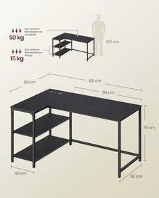 Rohový kancelářský stůl LWD132BE01