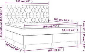 Box spring postel s matrací černá 160x200 cm textil 3142587