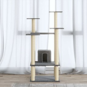 Škrabadlo pro kočky se sisalovými sloupky světle šedé 110 cm 171480