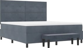Postel s boxspringem s čelo Tmavě šedá 200 x 180 cm samet 3344529