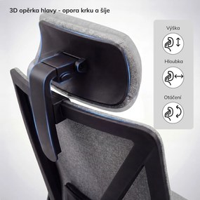 Ergonomická kancelářská židle šedá VECTOR