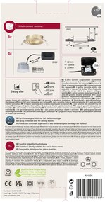 Paulmann 92406 LED Coin Nova round, set kulatých bodovek v matně zlaté úpravě, 3x6W LED 2700K tříkrokové stmívání, prům.8,4cm