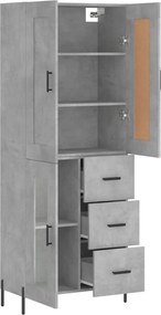 Skříň highboard betonově šedá 69,5x34x180 cm kompozitní dřevo 3199949