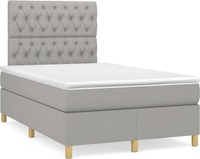 Box spring postel s matrací světle šedá 120 x 200 cm textil 3142561
