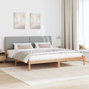 Rám postele s čelo Hnědá 200 x 200 cm Masivní borové dřevo 3394398