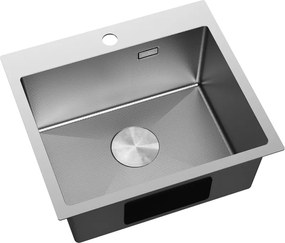 Mexen Solix, 1-komorový nerezový dřez 500 x 450 mm, broušená ocel, vzor voština, 6402501000-01HC