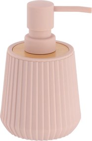 Dávkovač mýdla Roza, růžová/s dřevěnými prvky, 250 ml