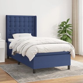 vidaXL Box spring postel s matrací 90x200 cm textil [3131722] Barva: Modrá