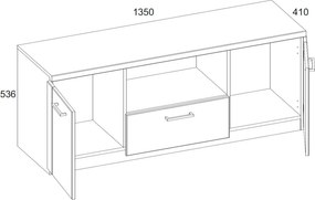 TV stolek 2d1s/135 dub navarra Doorset