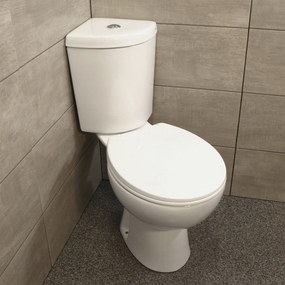 Novoterm Rohové WC kombi NV-Corner KR 61 ZO se zadním odpadem a SoftClose sedátkem