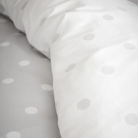 Bílé/šedé flanelové povlečení na jednolůžko 135x200 cm Polka Dot – Catherine Lansfield