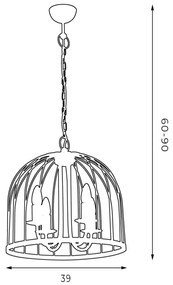 Lustr SINGLE 4xE14/60W/230V