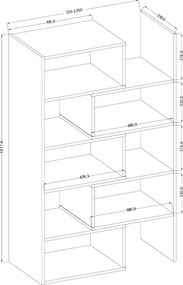 ADRK Furniture Regál KARMELO BS-KAM-188-S