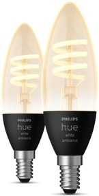 Philips hue 8719514411869 sada 2x led žárovka svíčka 1x4,6w | e14 | 300lm | 2200-4500k - white ambiance