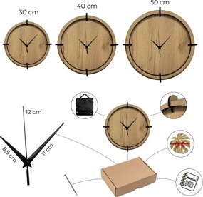 Dřevěné nástěnné hodiny - motiv lesa | SENTOP HDF0587-ORECH-WENGE