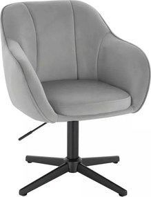 LuxuryForm DESIGN Otočná židle AVOLA VELUR na černém kříži - světle šedá
