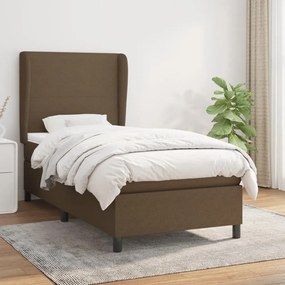 vidaXL Box spring postel s matrací 80 x 200 cm textil [3127762] Barva: tmavě hnědá