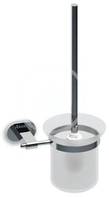 Ravak - Držák s nádobkou a WC štětkou Chrome - chrom/sklo