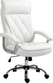 Vinsetto Kancelářská židle, ergonomická pracovní židle, nastavitelná otočná židle s houpacím mechanismem, diamantový vzor, umělá kůže, polstrovaná exe