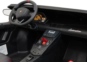 Ramiz Elektrické auto Lamborghini Aventador SV pro 2 děti Šedé + Bezkartáčový motor + Nafukovací kola + LED audio